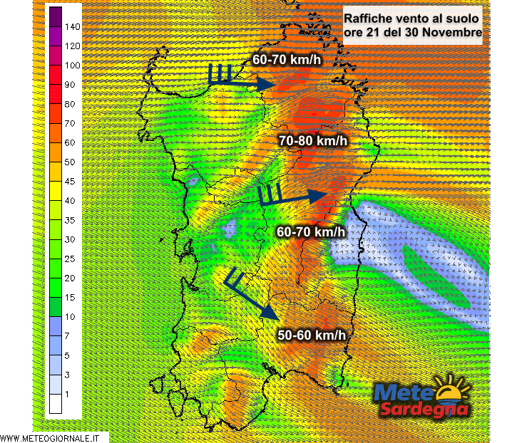 Ennesima giornata di vento con raffiche di burrasca - METEO SARDEGNA